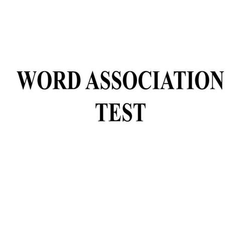 Word association test 4 | PPTX
