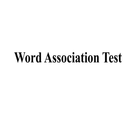 Word association test 5 | PPT
