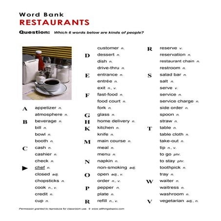 Wordbank restaurants 63 | PDF
