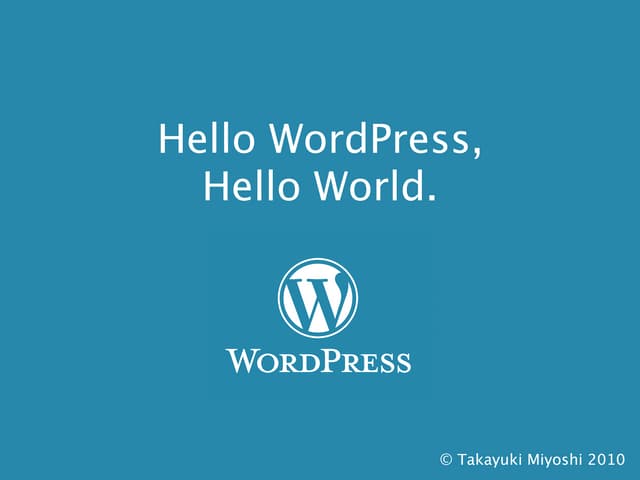 Hello Wordpress Hello World Key Social Networking Internet