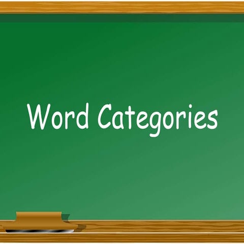 Word Categories - Clasificación de Palabras | PPTX