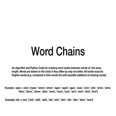 Word chains | PDF
