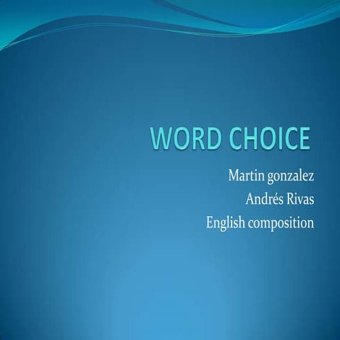 Word choice | PPTX