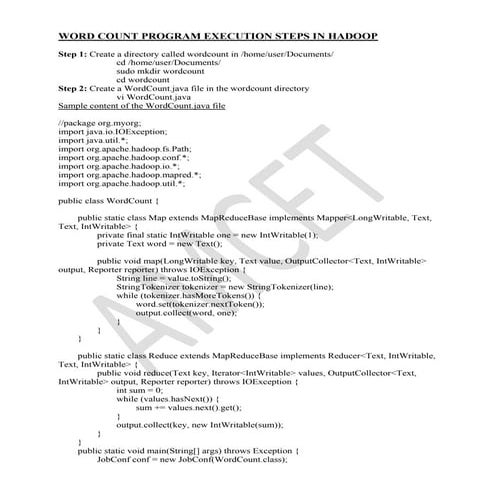 Word Count Program Execution Steps In Hadoop Pdf 0390