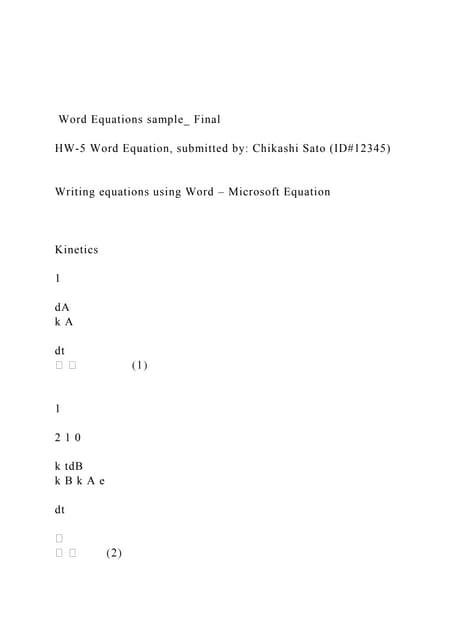 The do sag curve and the streeter phelps equation | PPTX | Chemistry ...
