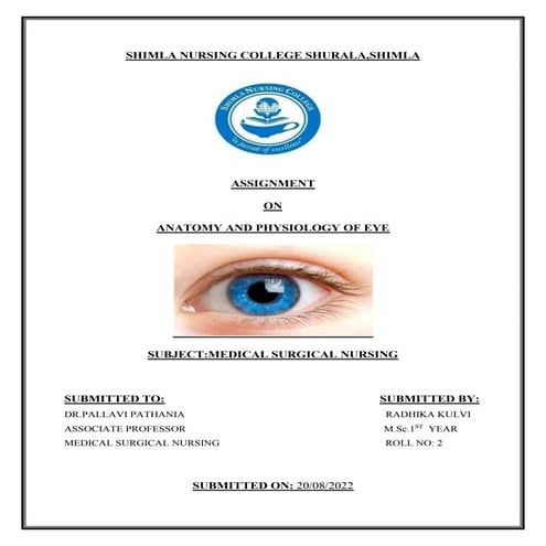 Cow eye – dissection and label | PPTX