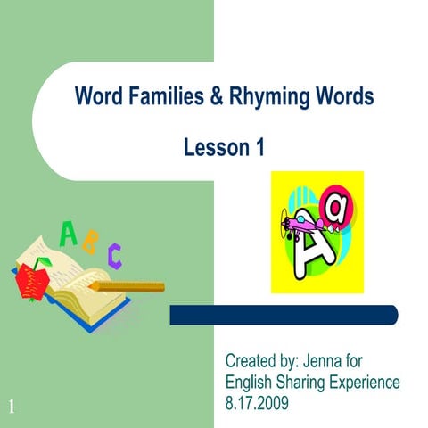 Word Families & Rhyming Words | PPT