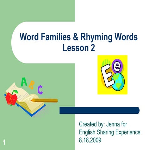 Word Families & Rhyming Words 2 | PPT