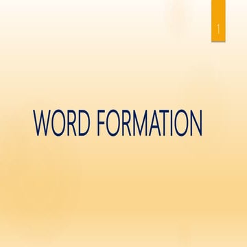 Word formation | PPT