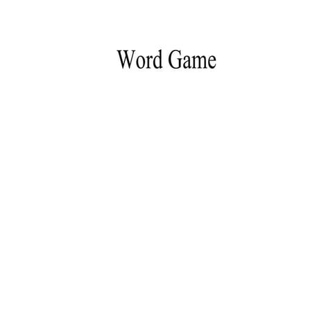 Word game | PPT