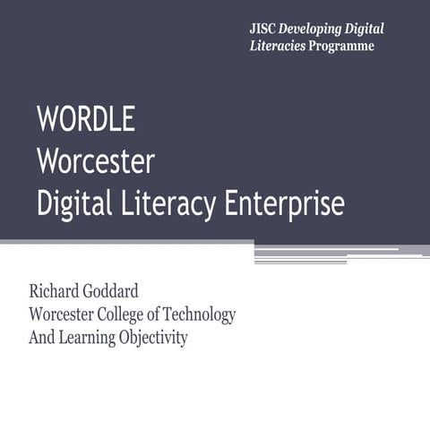 WORDLE Digital Literacy Enterprise | PPT