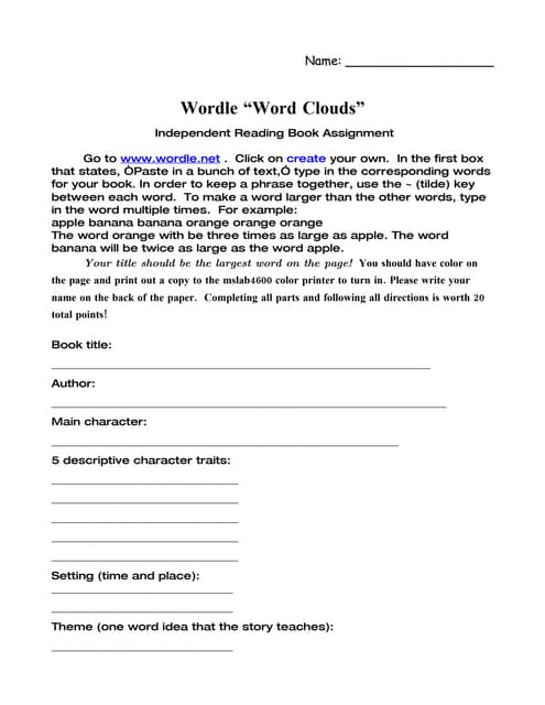 Wordle instructions | PDF