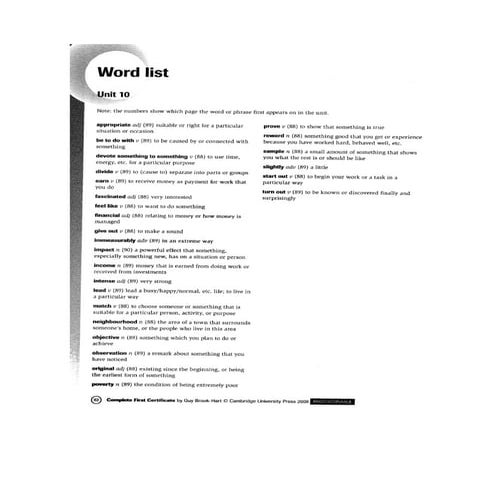 Word list unit 10 | PDF