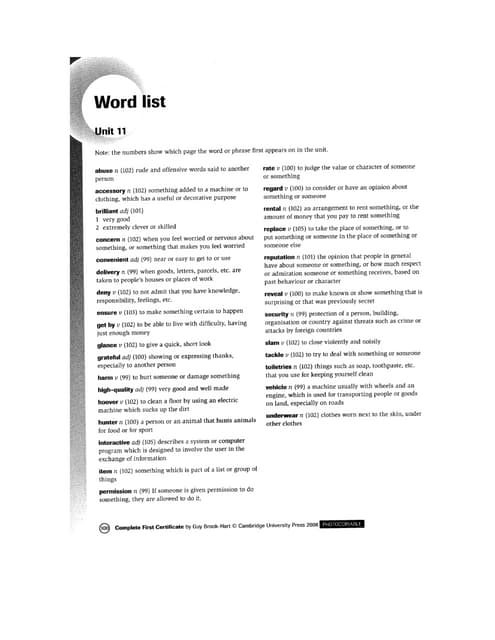 Useful vocabulary for the IGCSE examination | PDF