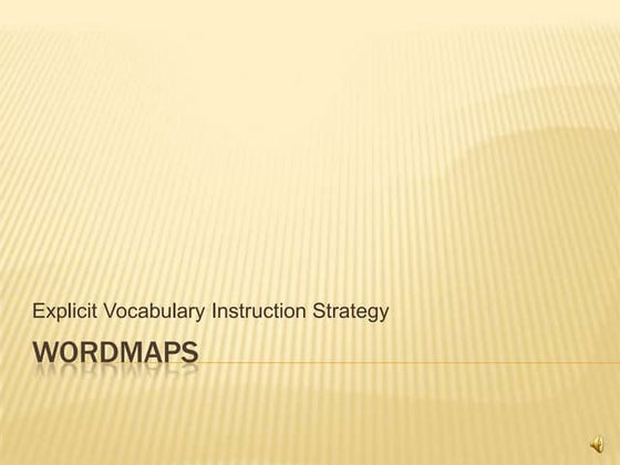 Word maps to build comprehension | PPT