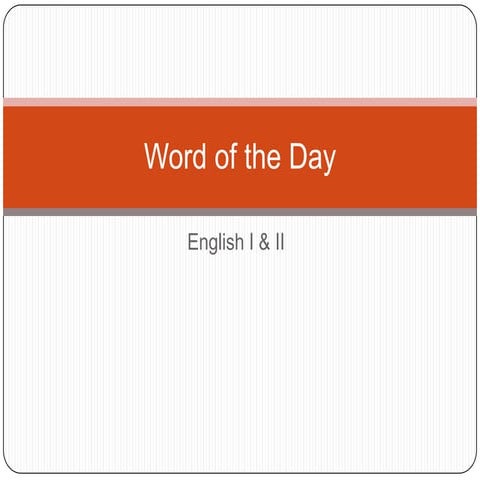 Word of the day | PPT