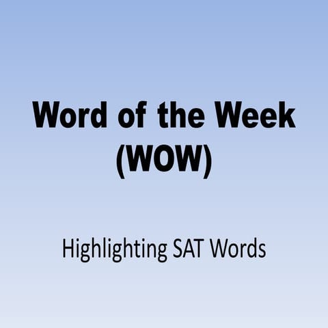 Word Of The Week (Wow) | PPT