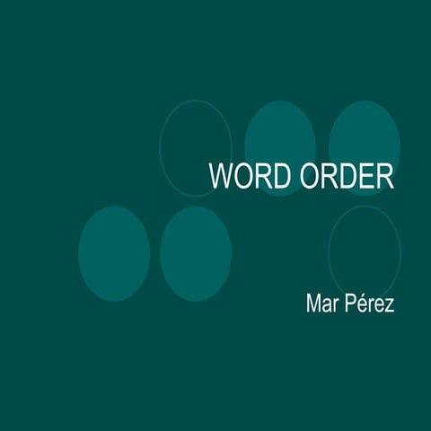 Word Order | PPT