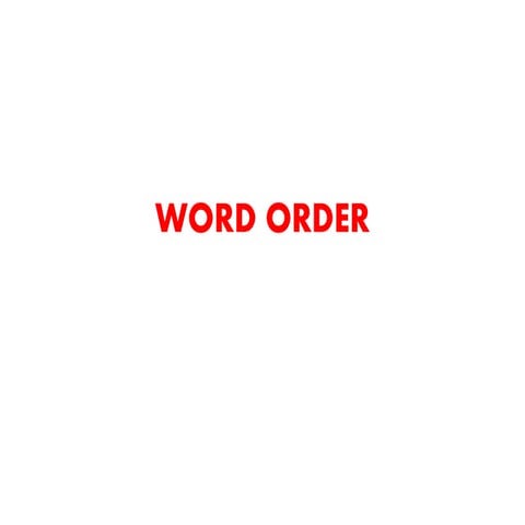 Word order | PPTX