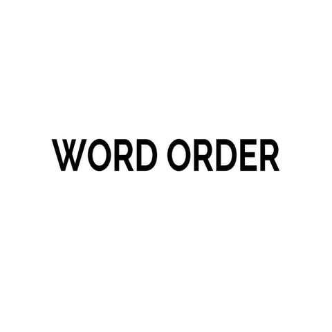 Word order in English | PDF