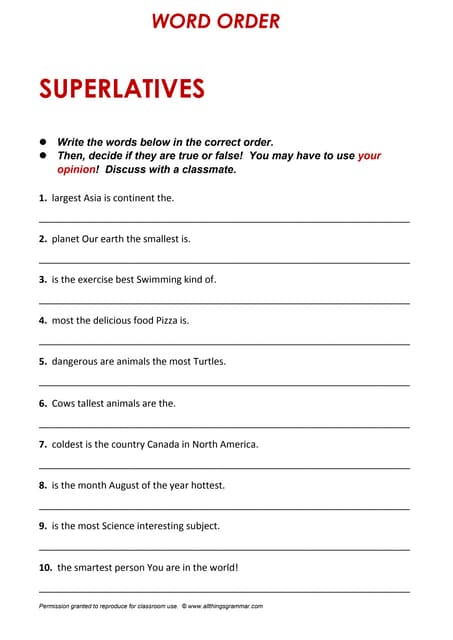 Normal and inverted word order | PPTX