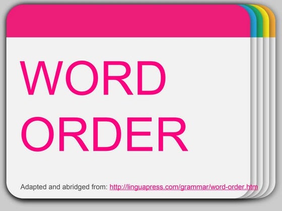 Word order | PPT