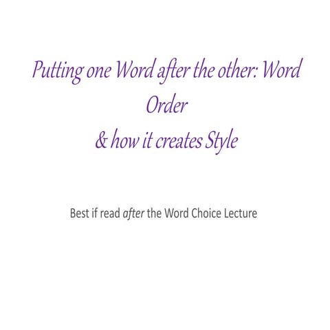 Word order lecture | PPT