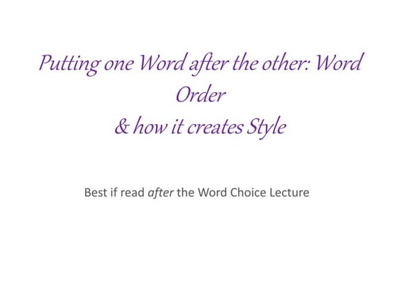 Normal and inverted word order | PPTX