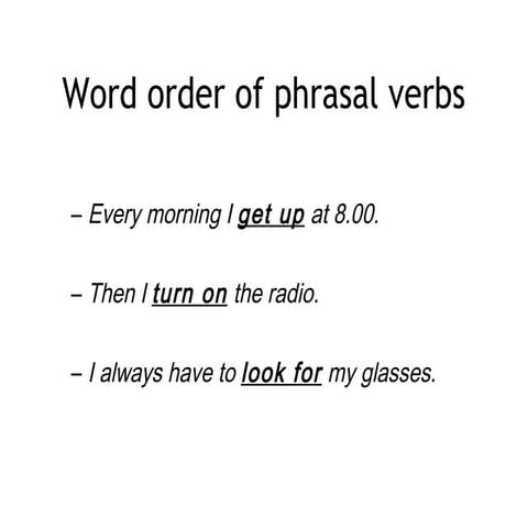 Word order of phrasal verbs | PPT