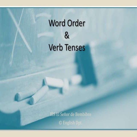 Word order & tenses | PPTX