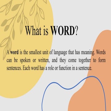 Word classes / Part of speech | PDF
