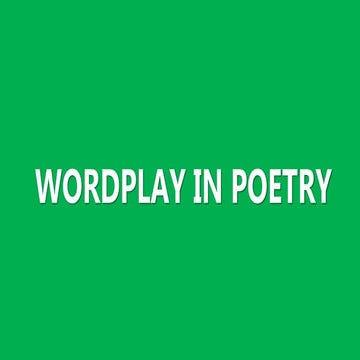 Wordplay in poetry | PPT
