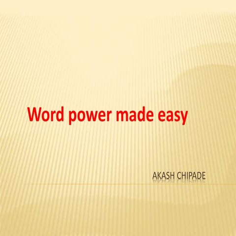 Word power made easy | PPTX | Geology | Science
