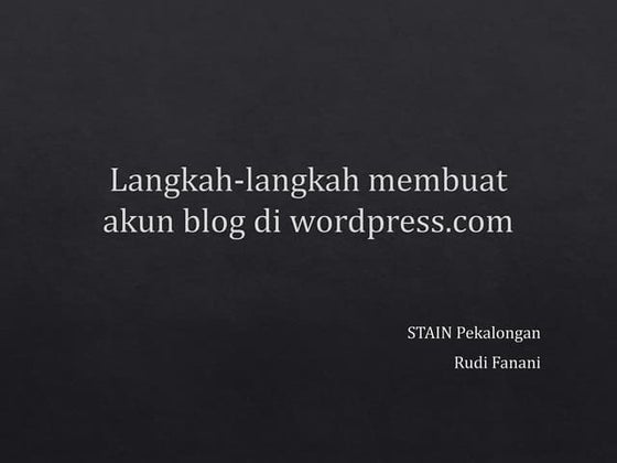 Membuat Blog Wordpress | PPT