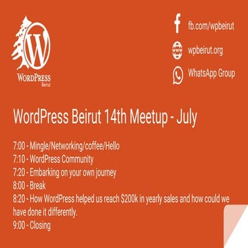 Word press beirut 14th meetup July | PPTX