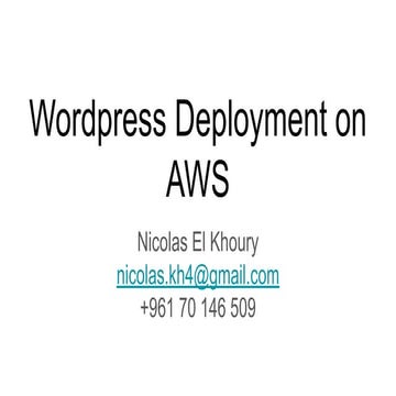 Wordpress deployment on aws | PDF