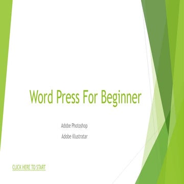 Word Press For Beginners | PPTX