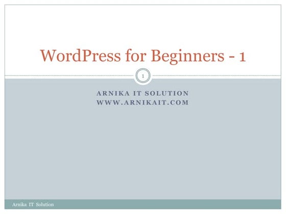 Architecture for WordPress on AWS | PPTX