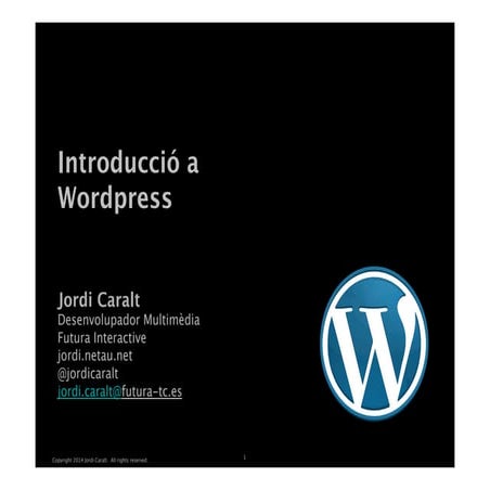 Crea la teva web corporativa amb Wordpress (I) | PPT