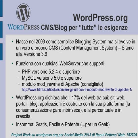 WordPress, CMS/Blog per “tutte” le esigenze | ODP