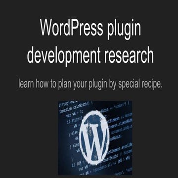 WordPress plugin development market research | PPTX