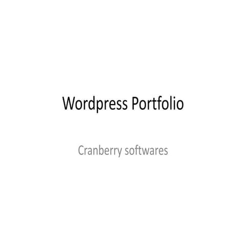 Wordpress portfolio | PPTX