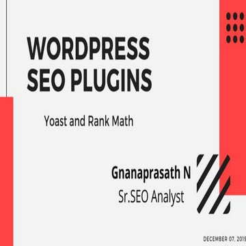 WordPress SEO Plugins by Gnanaprasath N | PPTX