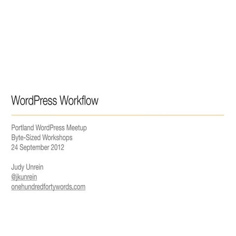 WordPress WorkFlow | KEY