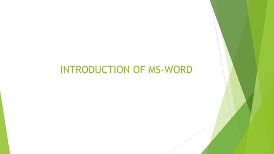 Parts of m.s word | PPTX | Desktop Publishing | Computer Software and Applications
