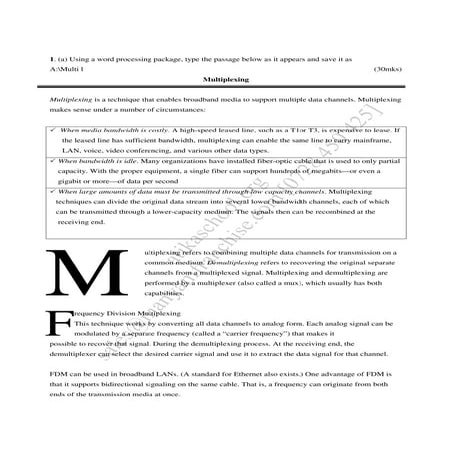 Word processor 9 practical questions | PDF