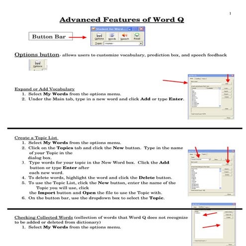 Word Q Advanced Features | DOC | Computing | Technology & Computing