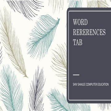 WORD REFERENCES TAB | PPTX