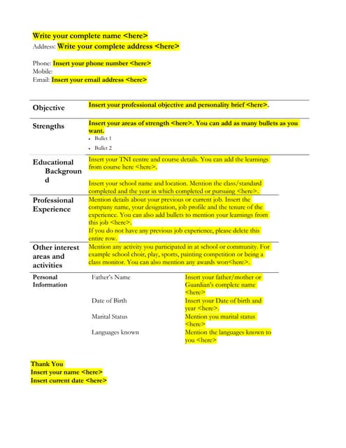 Resume Format | DOCX | Resume Writing and Advice | Job Search