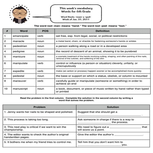 Word roots -mit- and -mis- with definitions (6) | PDF